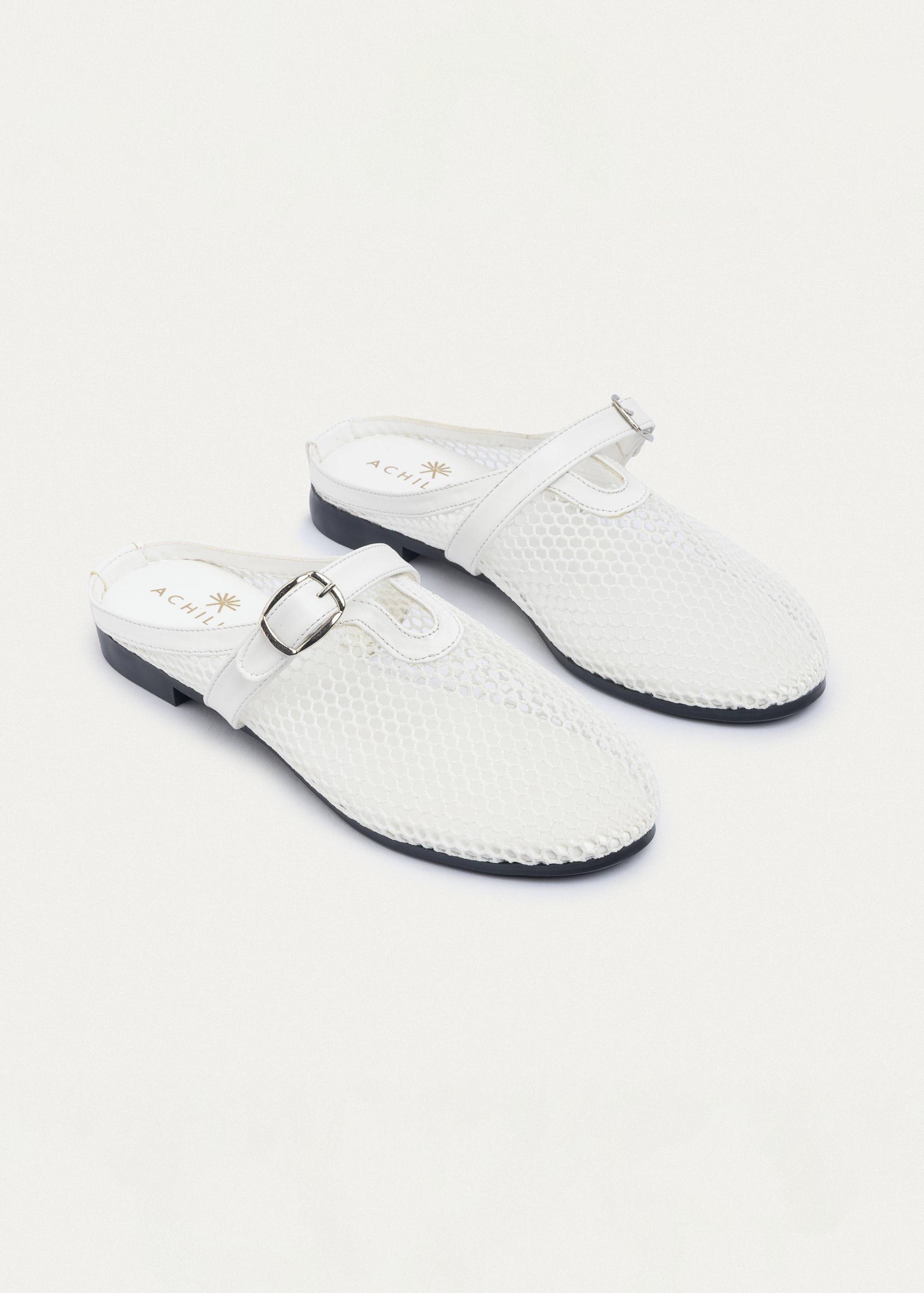 Milan Mesh Mary Jane Mules | White – Achilles Stores